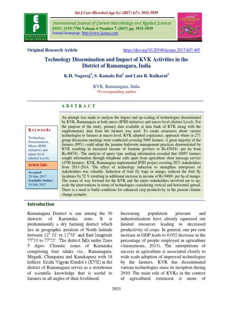 Impact of KVK Activities | PDF | Agriculture | Farmer