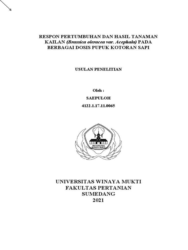 SAEPULLOH Usulan Penelitian Saepuloh | PDF | Teknologi & Rekayasa