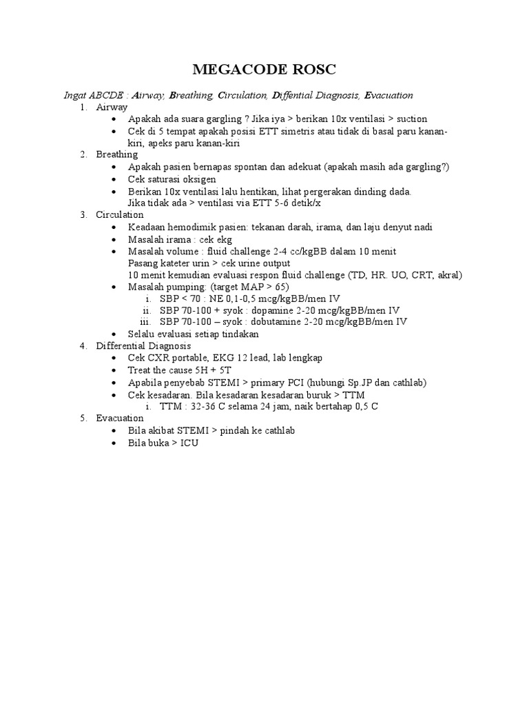Catatan Megacode Acls | PDF