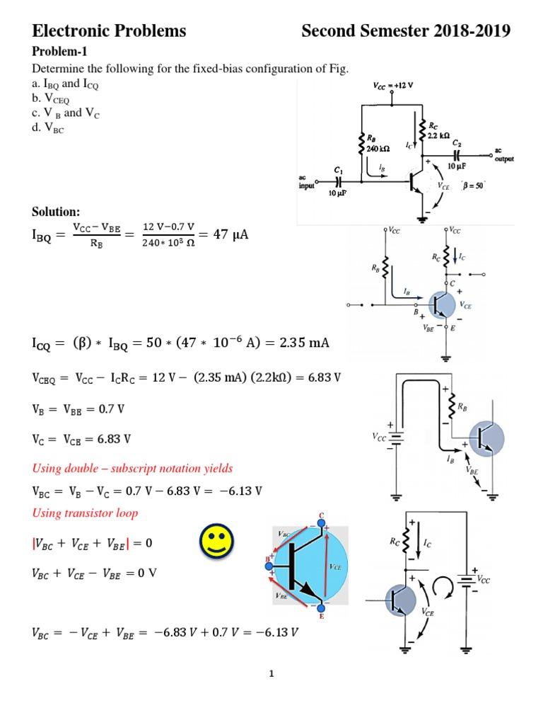BJT-BIAS - Problems & Solutions | Download Free PDF | Bipolar Junction Transistor | Electronics