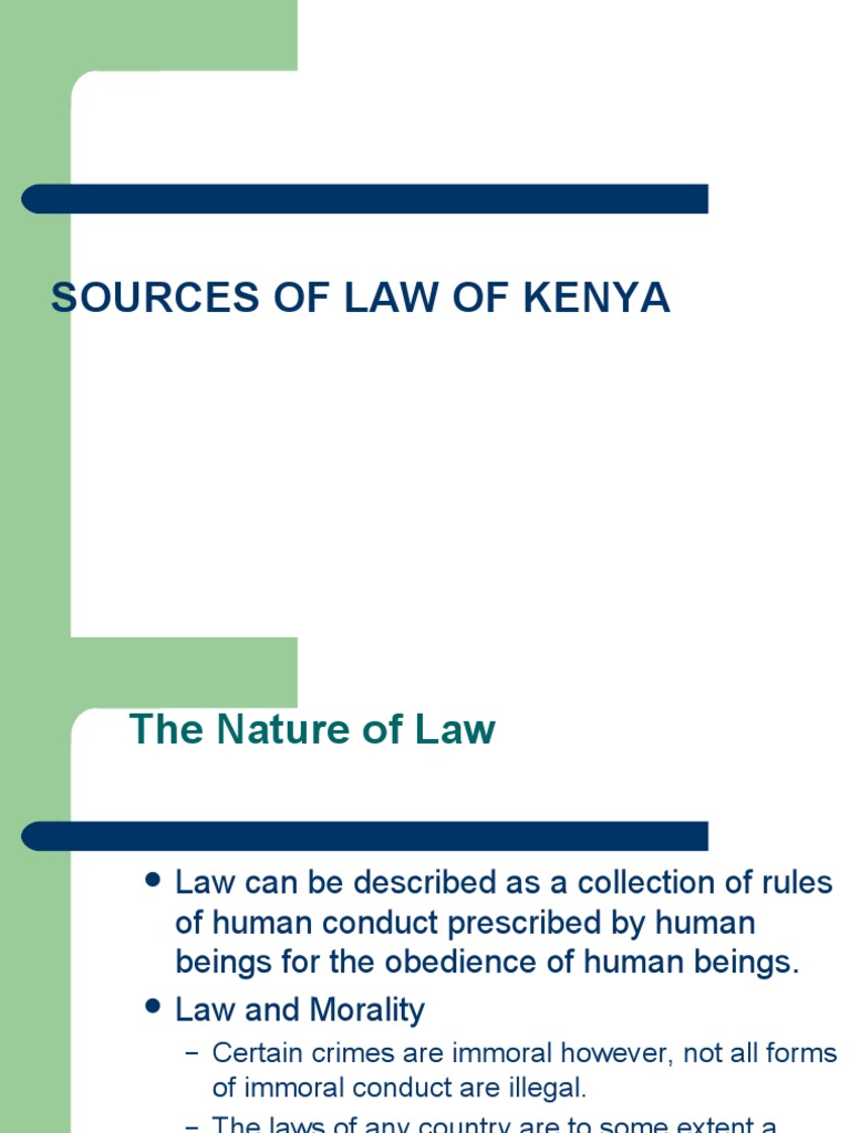 Sources of Law of Kenya | PDF | Precedent | Common Law