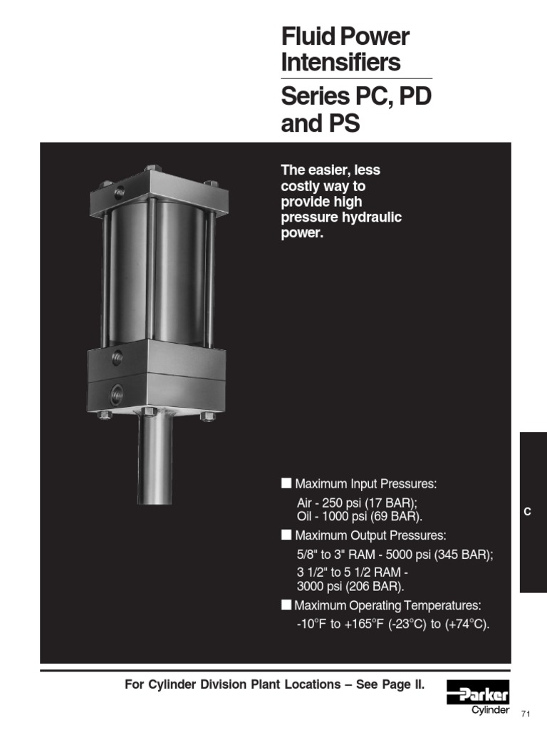 Fluid Power Intensifiers Series PC, PD and PS: The Easier, Less Costly ...