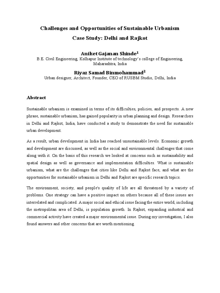 Challenges and Opportunities of Sustainable Urbanization | PDF ...