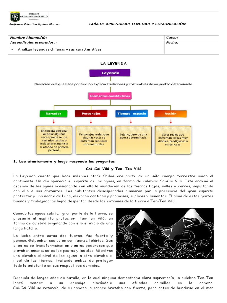 Guia Leyenda Lenguaje Sexto | PDF