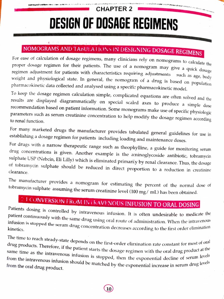 Design of Dosage Regimen | PDF | Dose (Biochemistry) | Chemistry