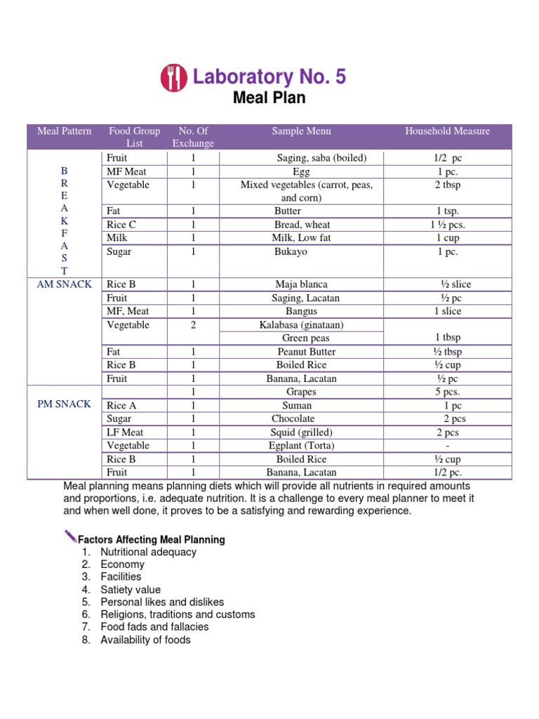 Caseria 2C Meal Plan | PDF | Foods | Vegetables
