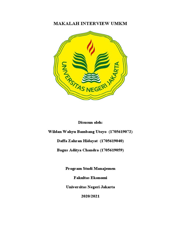 Makalah Interview UMKM Kelompok 6 | PDF | Karier & Perkembangan ...
