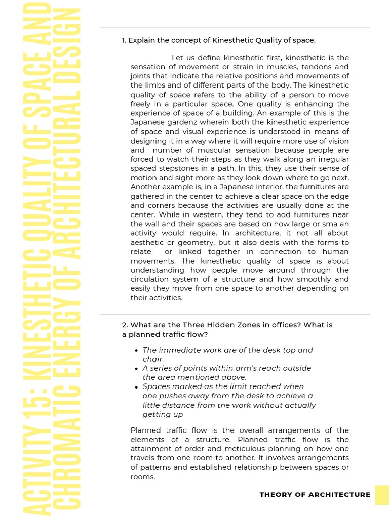 Kinesthetic Quality of Space | PDF | Color | Space
