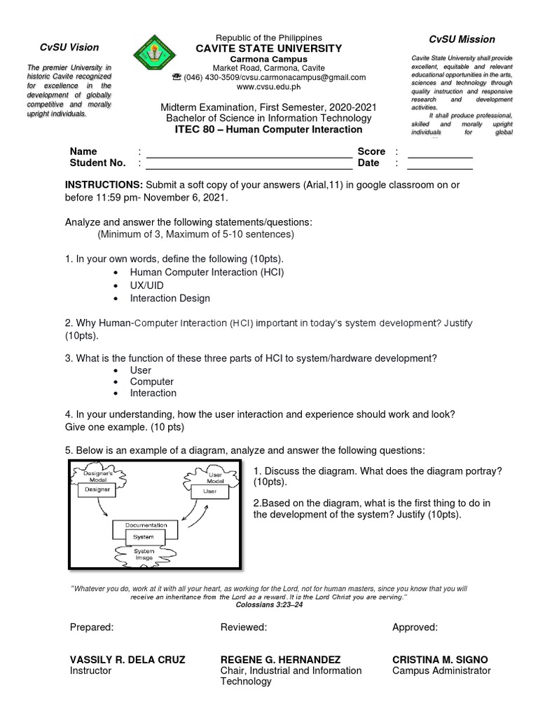 ITEC 80 - Midterm Examination | PDF | Human–Computer Interaction ...
