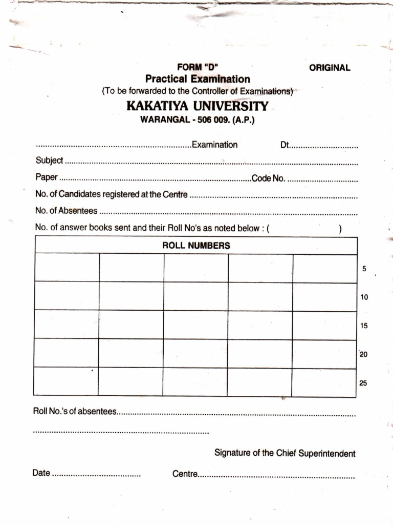 683 - FORM D Practical Examination | PDF