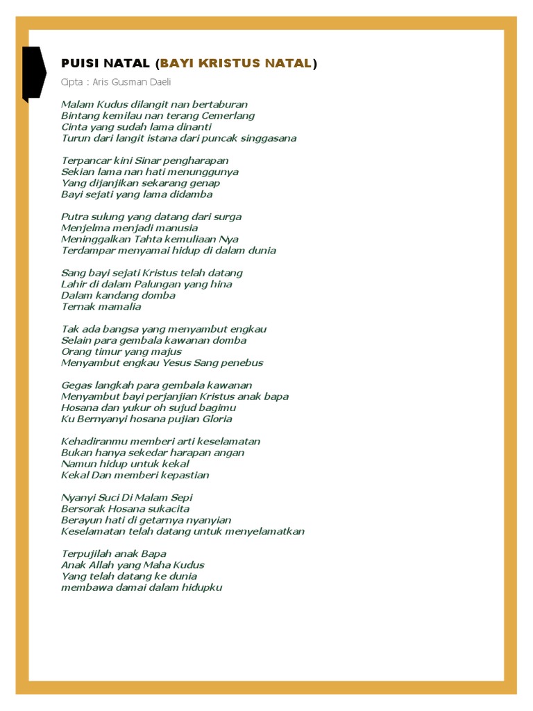 Puisi Natal Kelahiran Kristus | PDF | Agama & Spiritualitas