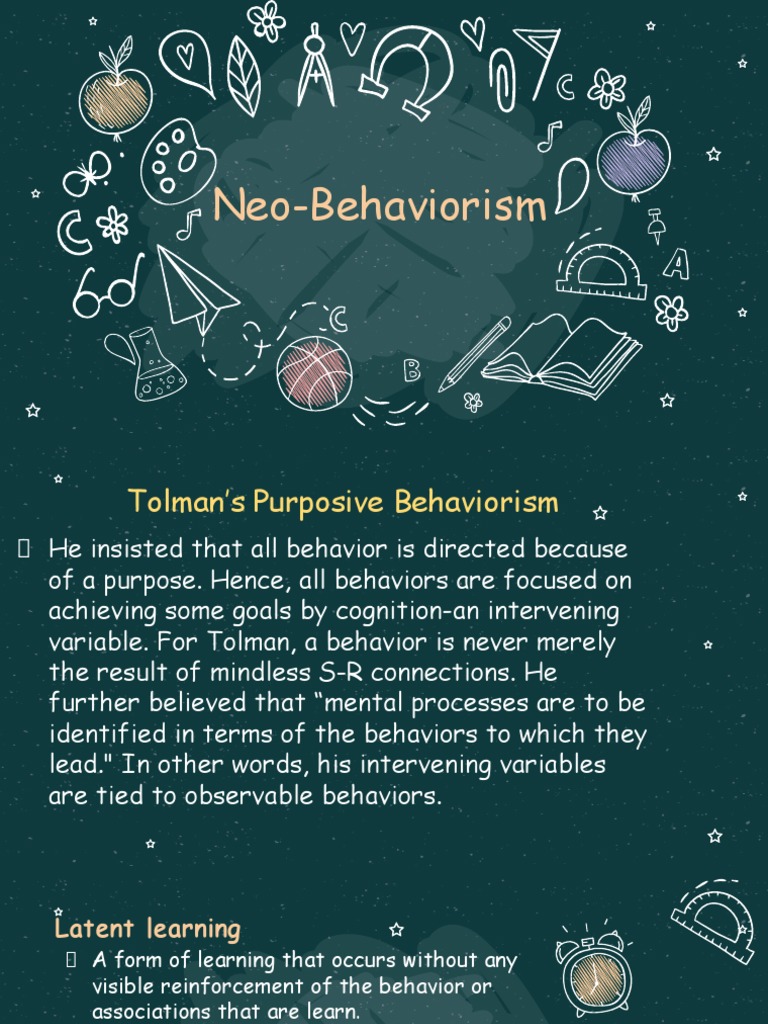 Lesson 4 - Neo-Behaviorism | PDF | Learning | Behaviorism