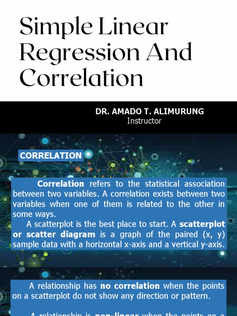 6 Stat. Corelation Regression | PDF | Correlation And Dependence | Scatter Plot
