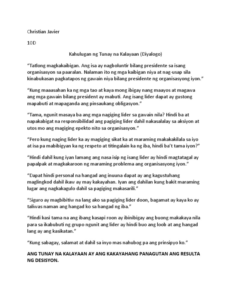 Kahulugan NG Kalayaan | PDF