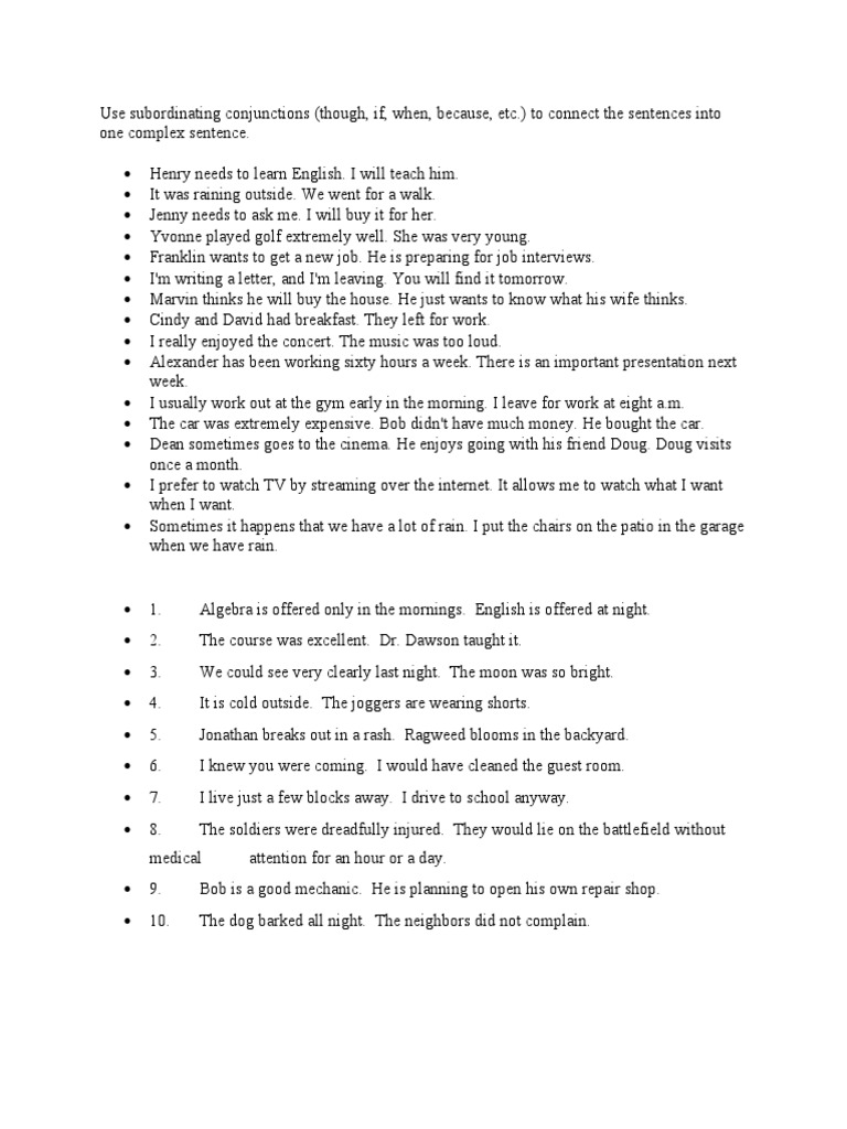 Complex Sentence | PDF