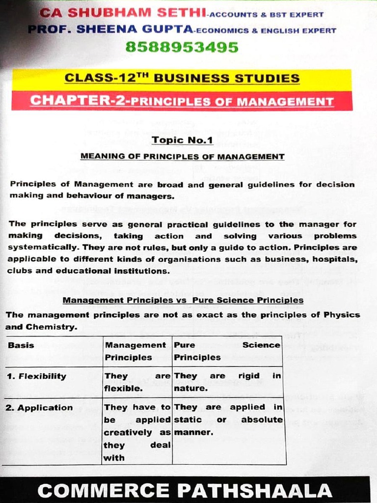 Commerce Pathshaala: Class-12Th Business Studies | PDF | Time | Experiment