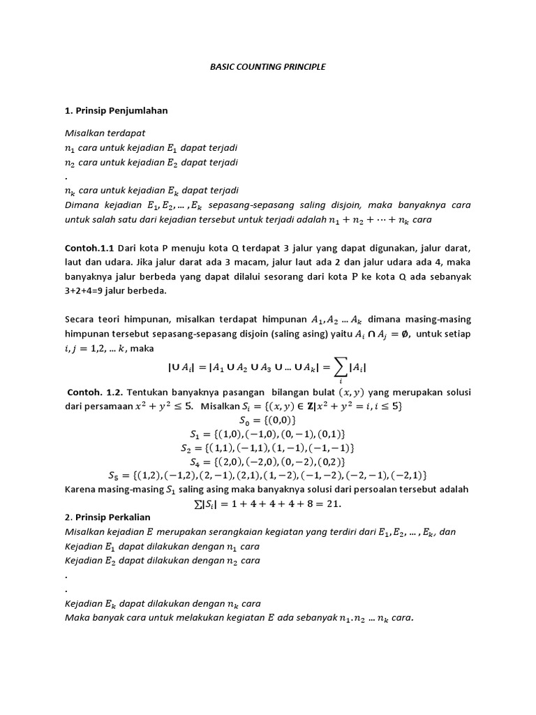 Basic Counting Principle | PDF