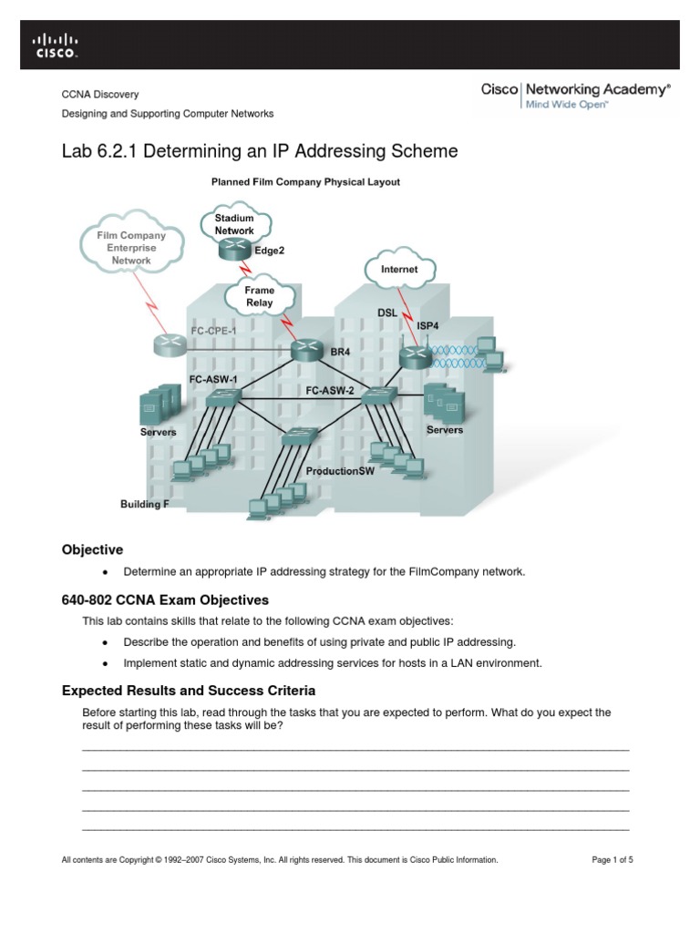 Determining An Ip Addressing Scheme Pdf Cisco Certifications