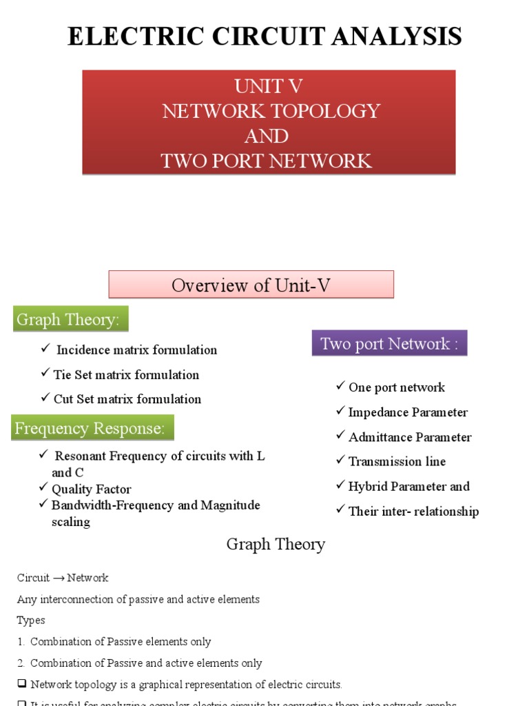 Unit V - 1 - Graph Theory | PDF | Electrical Network | Mathematical ...