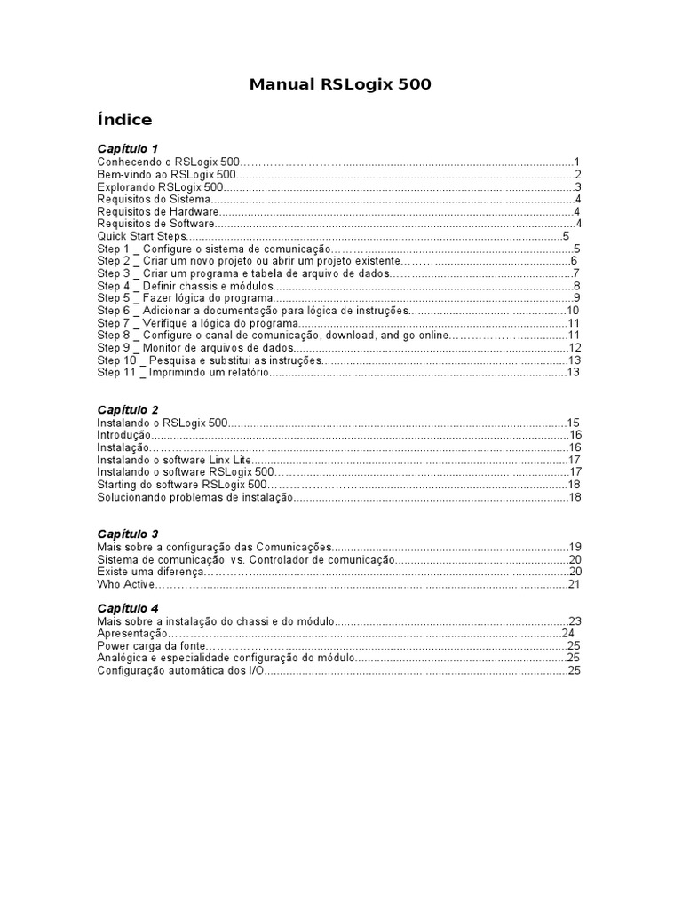Manual RSLogix 500. Índice - PDF Download Grátis | PDF | Janela (informática) | Rede de computadores