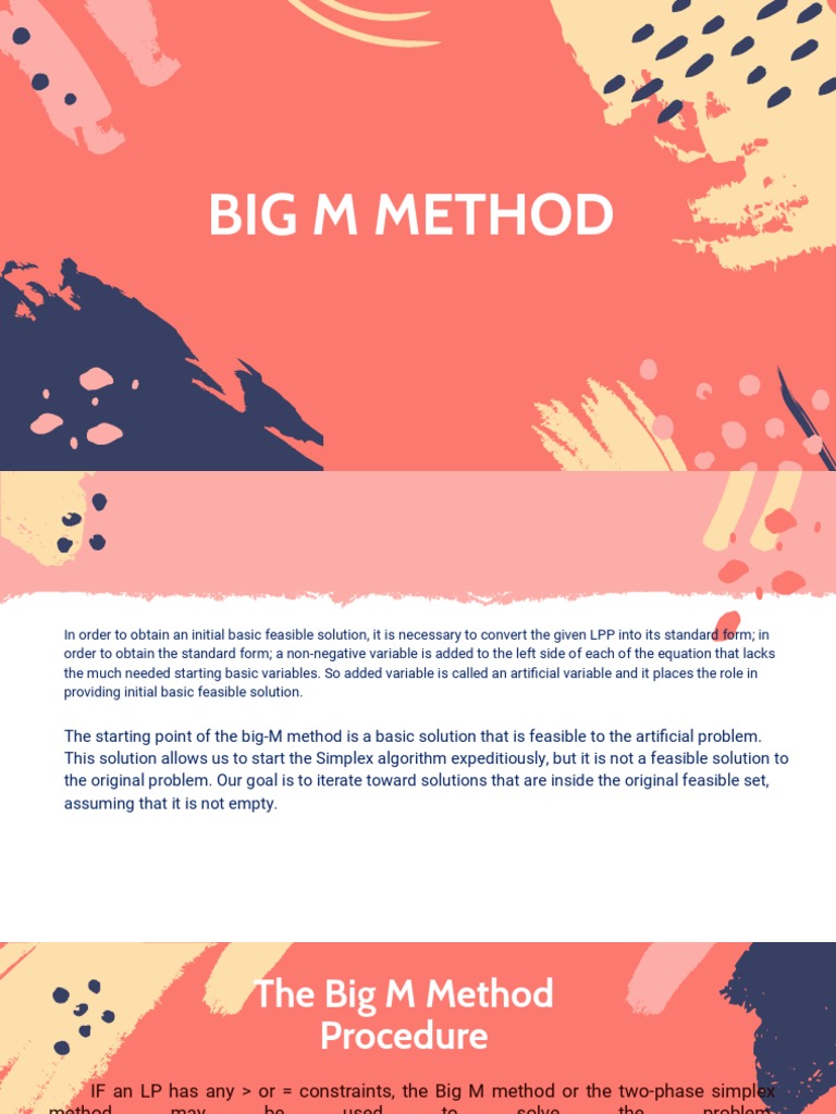 Big M Method | PDF | Mathematics Of Computing | Systems Analysis
