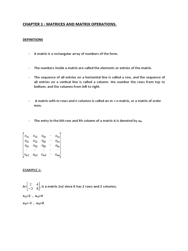An Introduction to Matrices: Definitions, Types, and Basic Operations ...