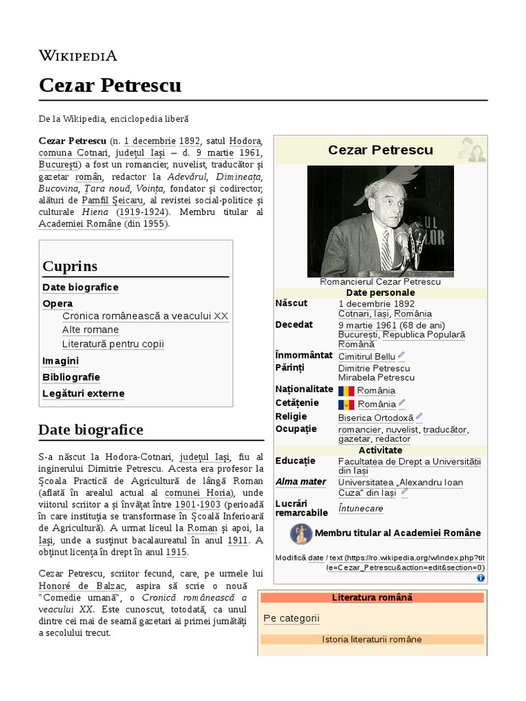 Cezar Petrescu | PDF