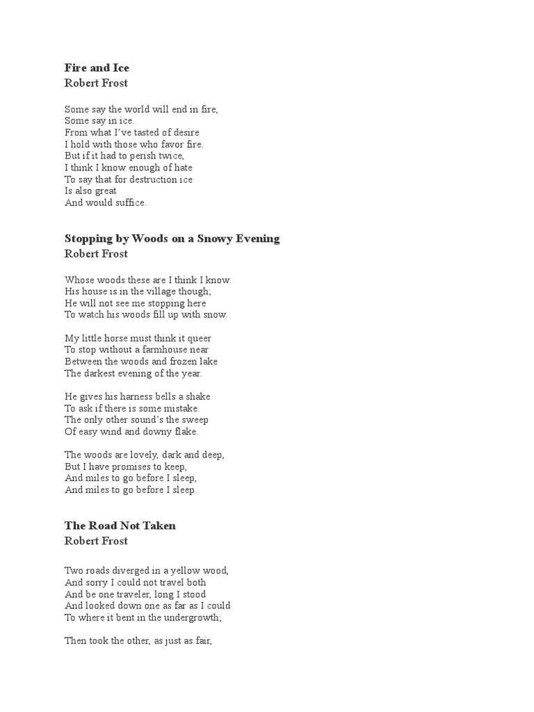 Robert Frost Poems | PDF