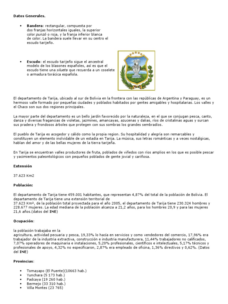 Escudo y Bandera de Tarija | PDF | Viajes y turismo