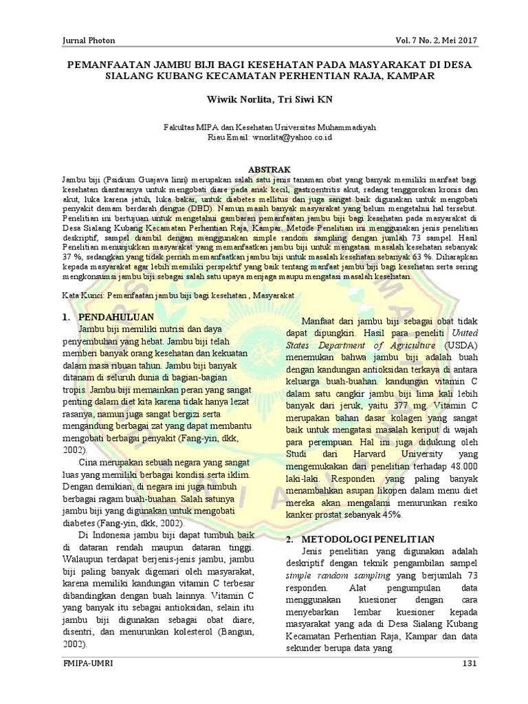 Jurnal Jambu Biji | PDF