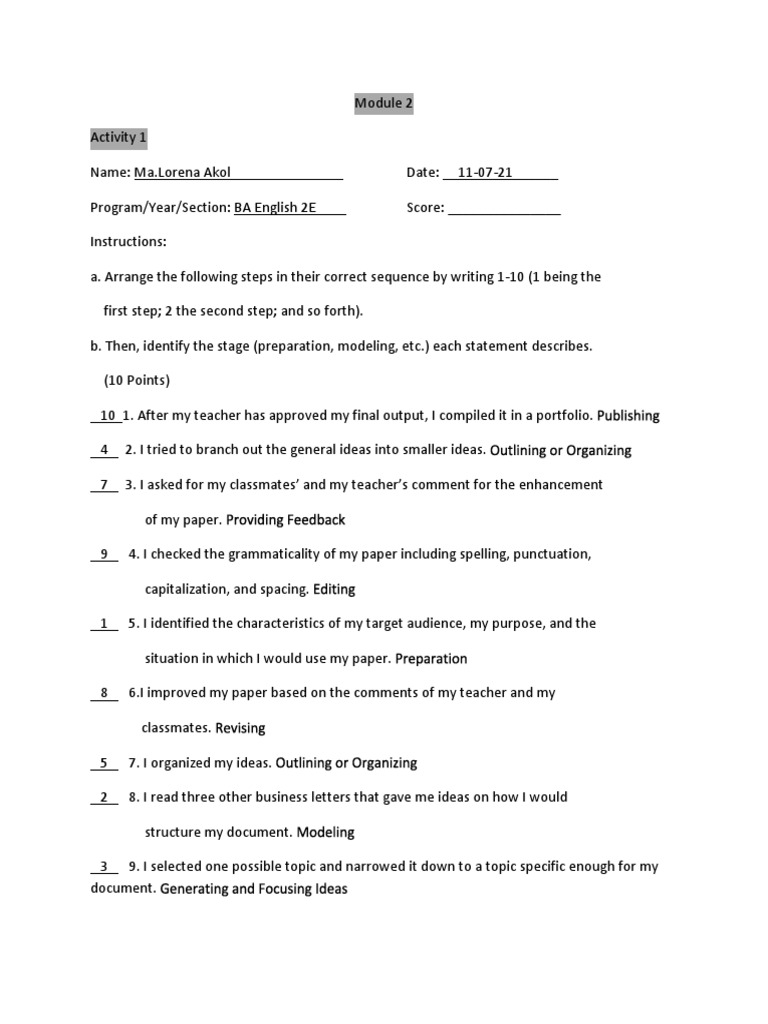 Module 2 Activity 1&2 Akol | PDF