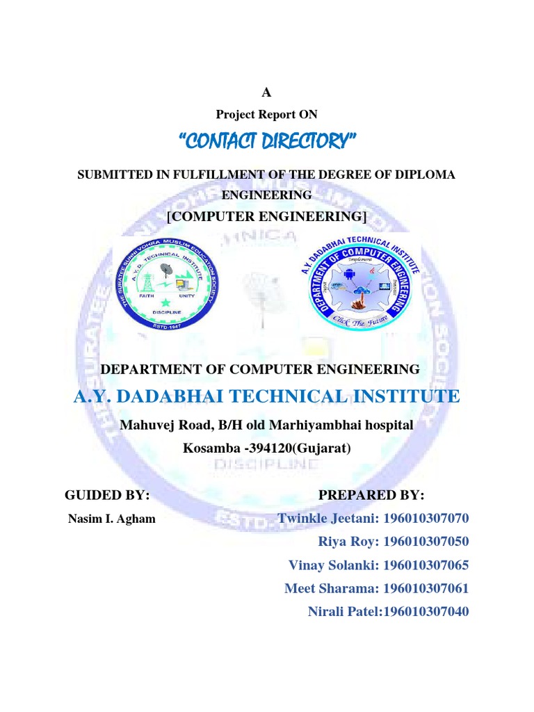 "Contact Directory": A.Y. Dadabhai Technical Institute | PDF | User ...