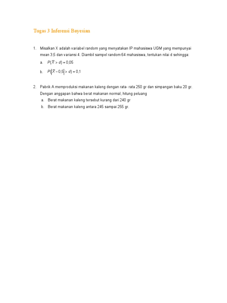 Tugas 3 Inferensi Bayesian | PDF