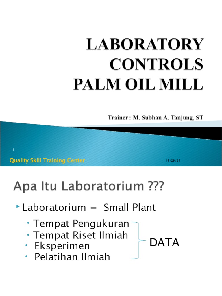 Laboratory Control Palm Oil Mill | PDF