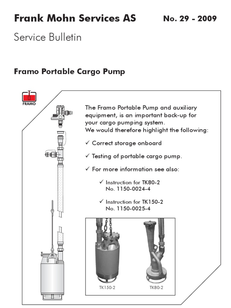 29-FRAMO Portable Cargo Pump | Pump | Gas Technologies