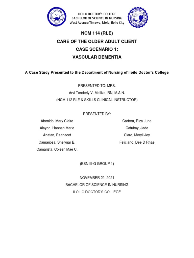 Vascular Dementia (Case Study) | PDF | Dementia | Stroke