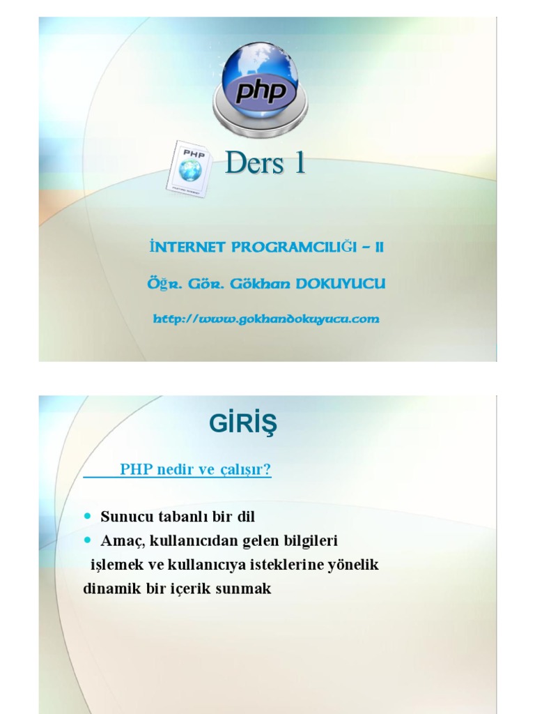 PHP Ders1 | PDF