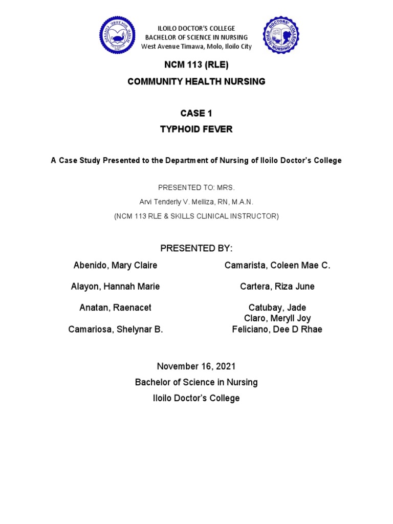 Typhoid Fever Case Study | PDF | Stomach | Human Digestive System