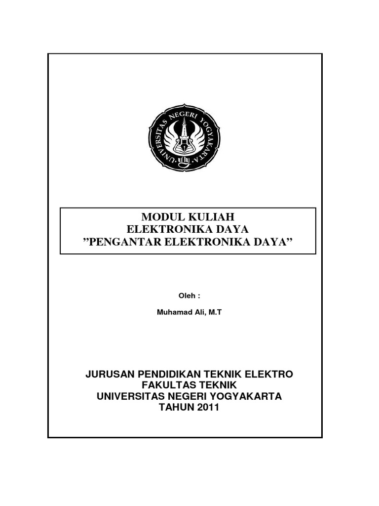Elektronika Daya Bahan Ajar Oleh Muh Ali | PDF
