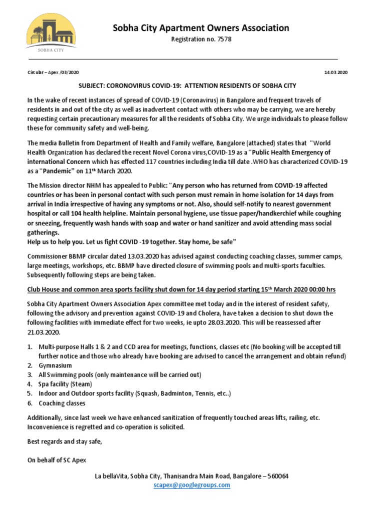 Apex Letter 03 2020 Covid-19 | PDF | Biological Globalization | Ongoing ...