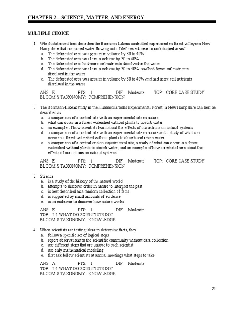 Chapter 2-Science, Matter, and Energy: Multiple Choice | PDF | Proton ...