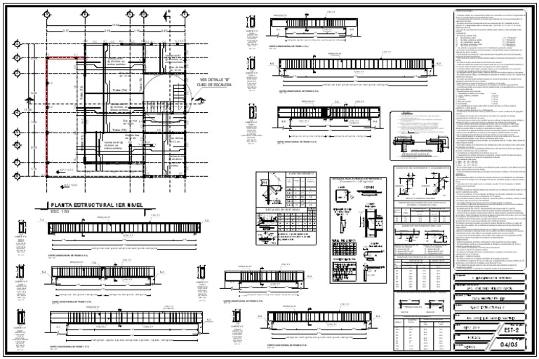 Plano Estructural 2 | PDF | Hormigón | Materiales