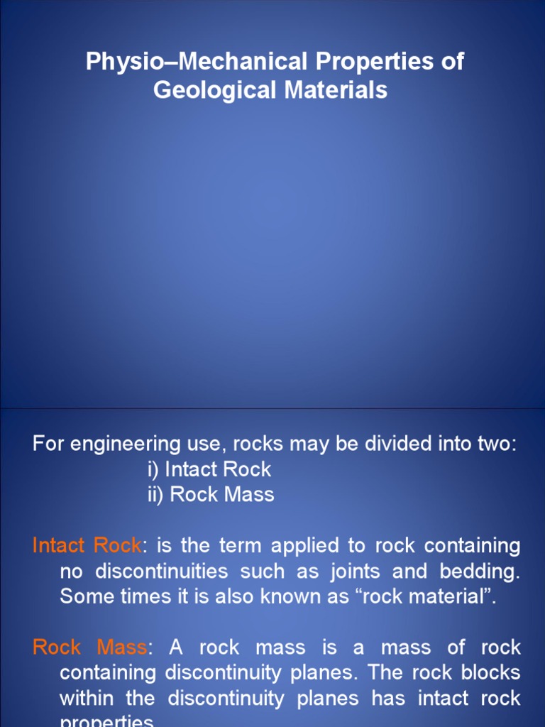 The Physicomechanical Properties of Rocks | PDF | Strength Of Materials ...