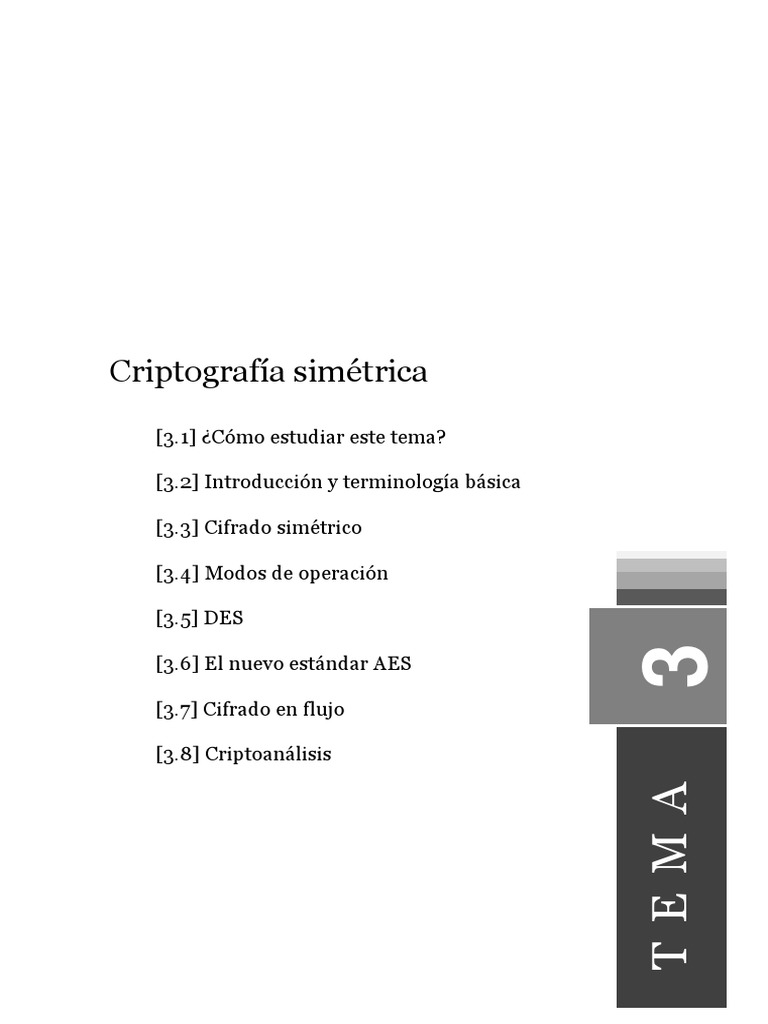 Introducción a la Criptografía Simétrica | PDF | Clave (criptografía) | Criptografía