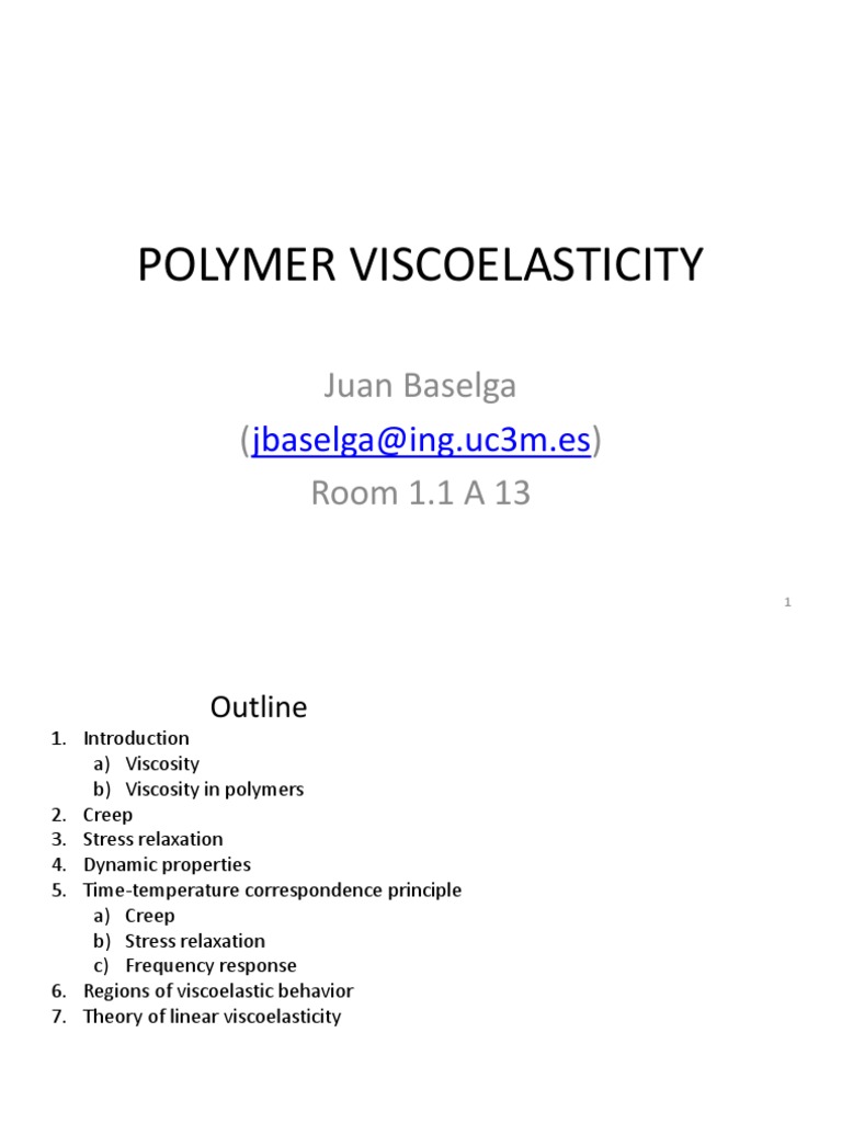 Polymer Viscoelasticity | PDF | Viscoelasticity | Viscosity
