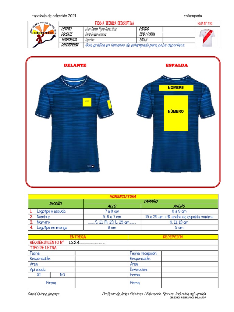 Fichas Tecnicas de Estampado | PDF | Materiales
