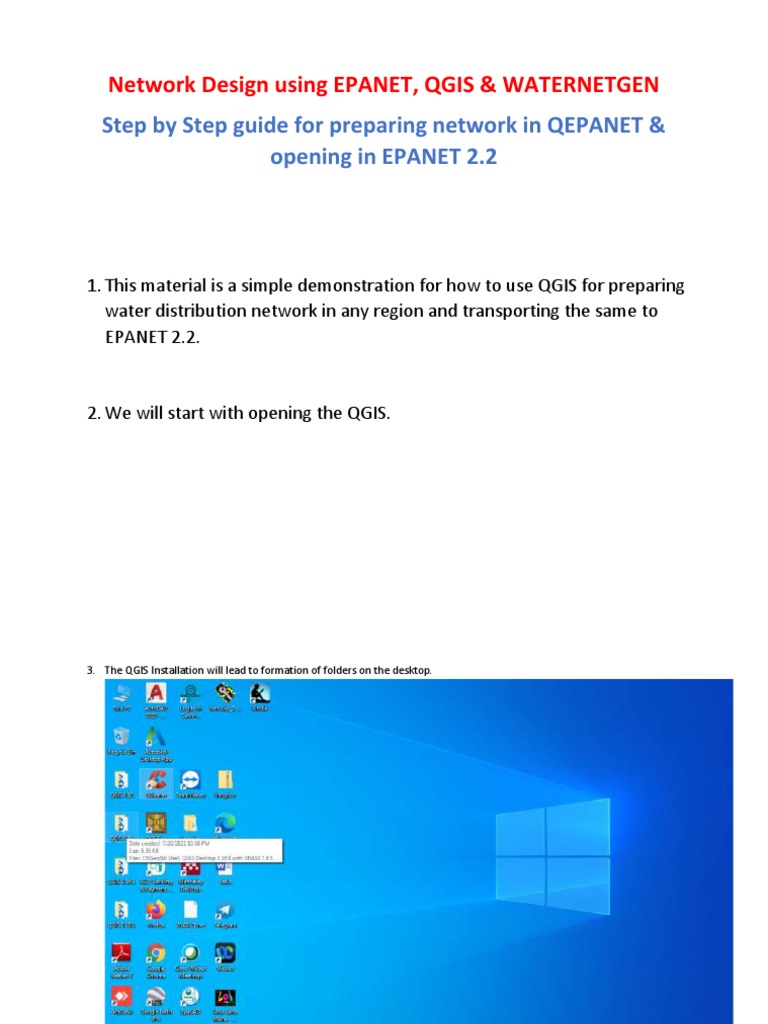 Network Design Using EPANET, QGIS & WATERNETGEN | PDF | Software Engineering | Computer Science