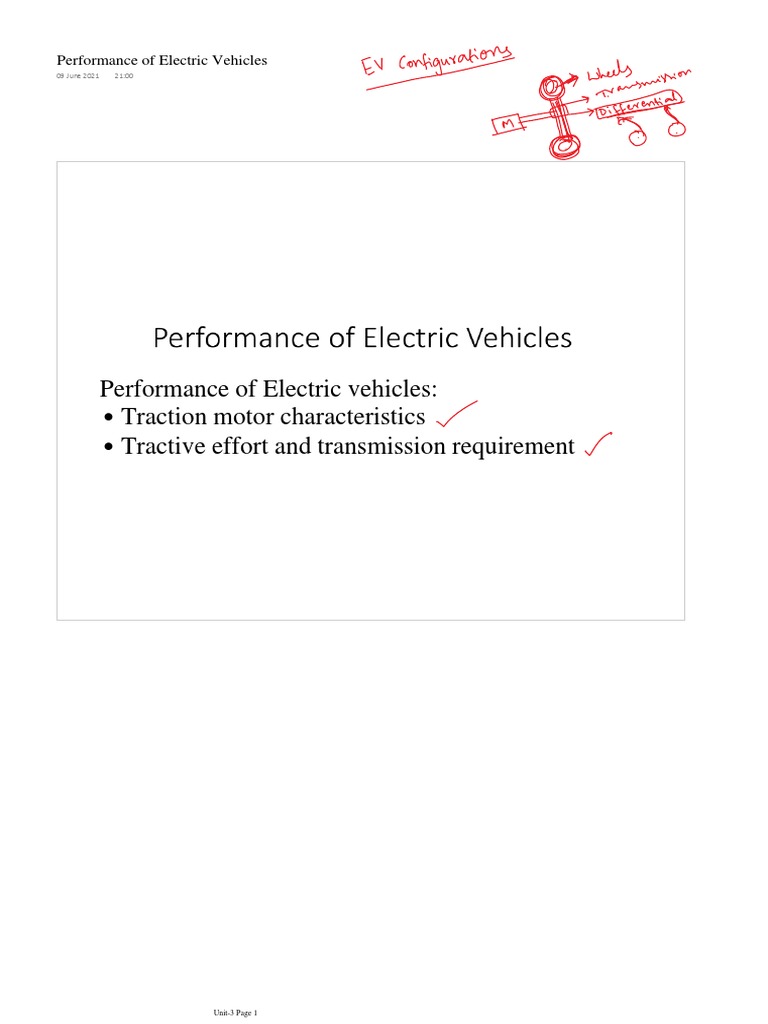 3.3 Performance of Electric Vehicles | PDF