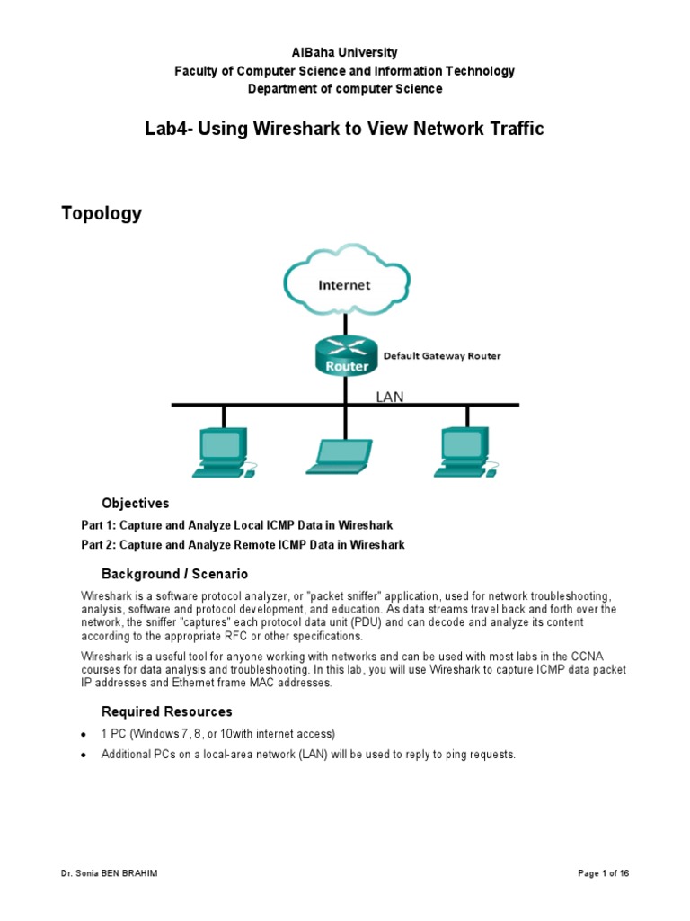 Lab4-Using Wireshark To View Network Traffic | PDF | Computer Network | Network Packet