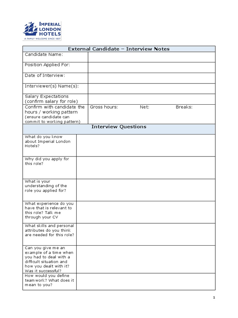 External Candidate Interview Guide | PDF | Interview | Human Nature